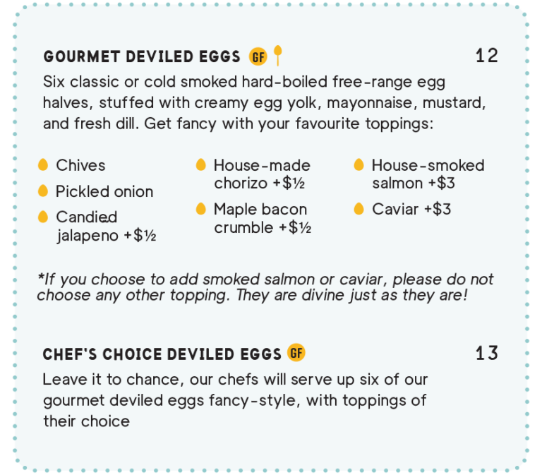 Breakfast & Bruch Menu - Egg & Spoon Calgary
